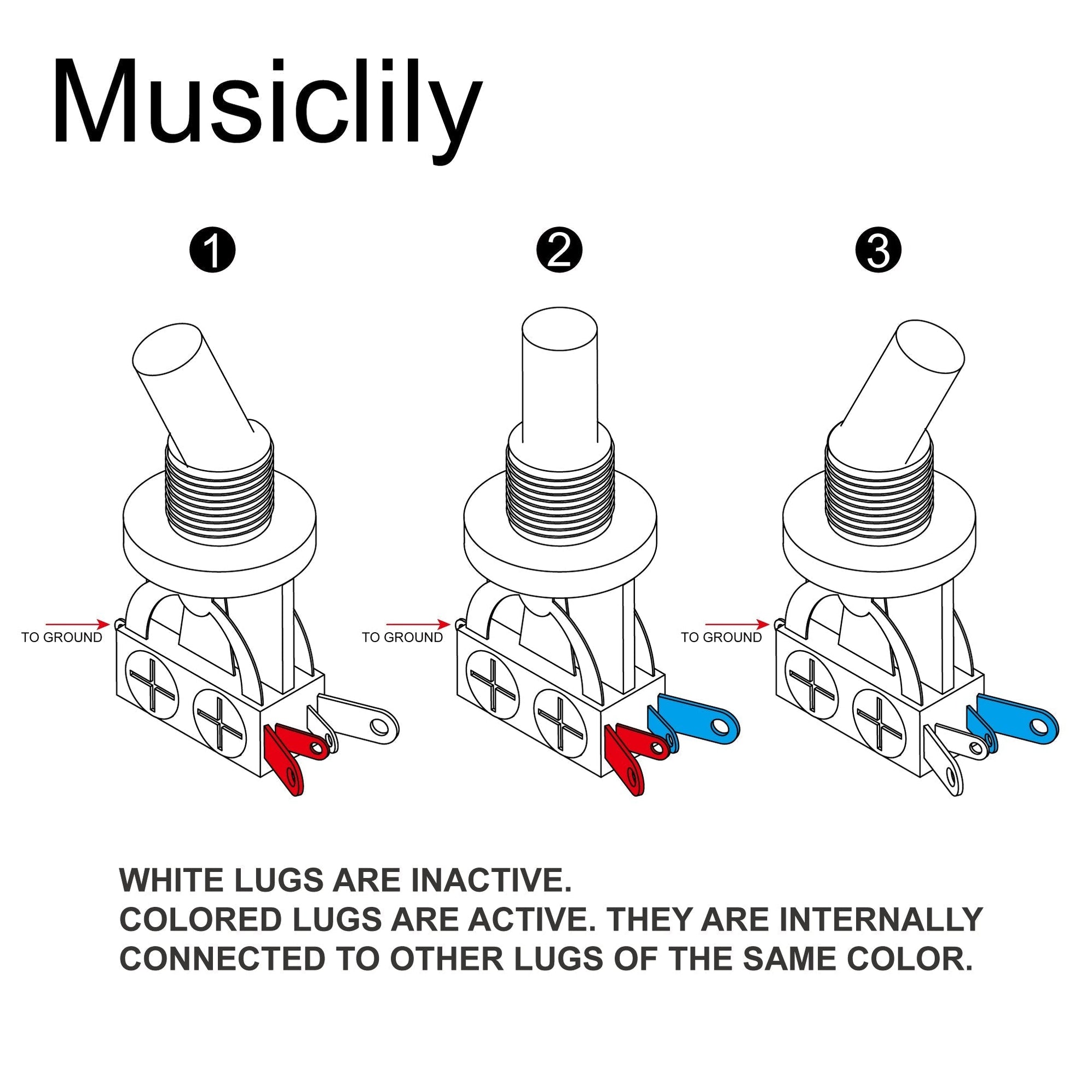 Musiclily Básico Métrico Interruptor de Palanca de 3 Vías para Guitarra ...
