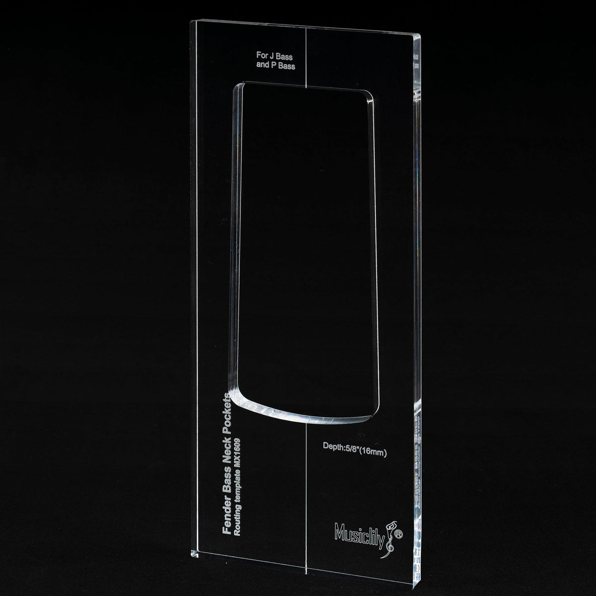 Musiclily CNC Accurate Acrylic Jazz Bass/P-Bass Neck Routing Templates ...