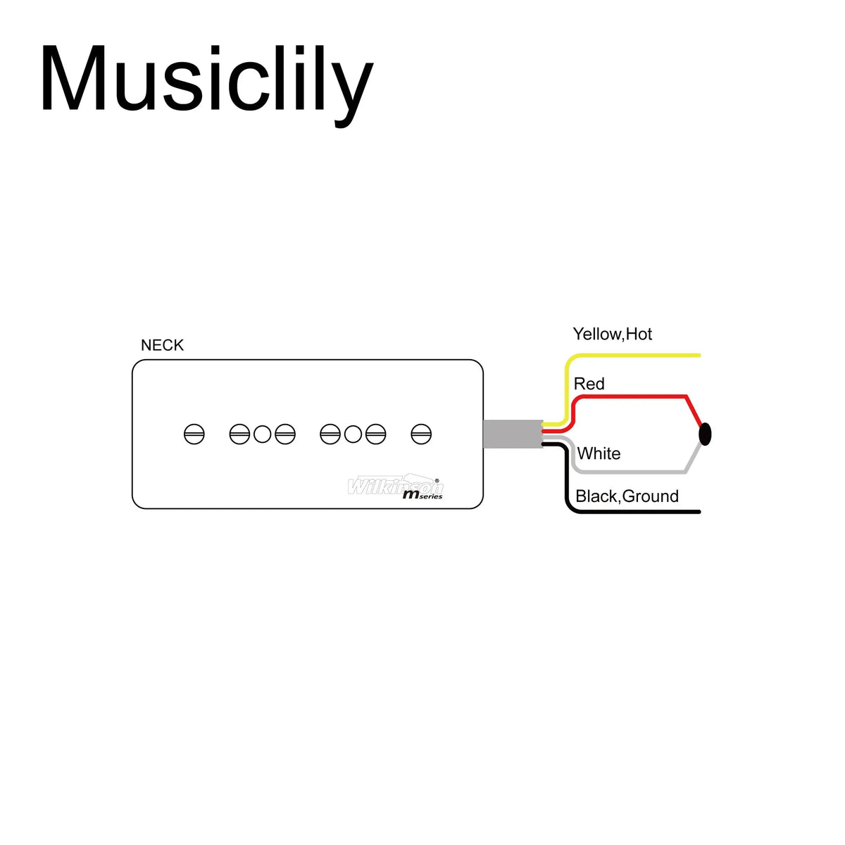 Wilkinson M Series Stacked P90 Single Coil 10K/16K Neck Bridge Pickups ...
