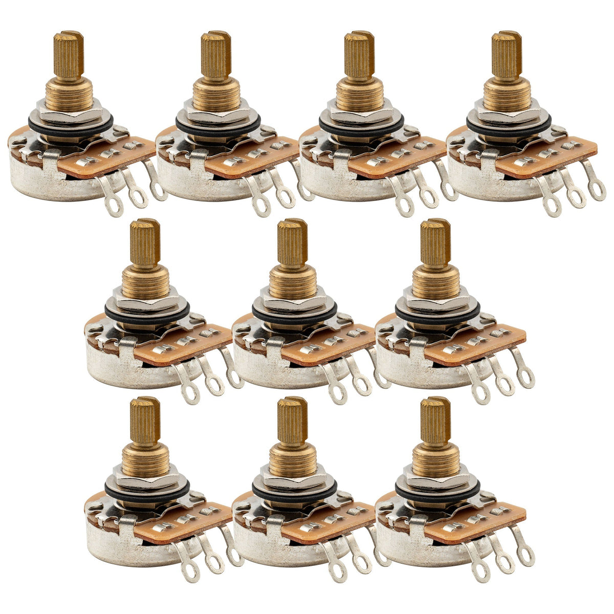Musiclily Pro HD A250K Pots Brass Standard Split Shaft 3/8 Inch Audio ...