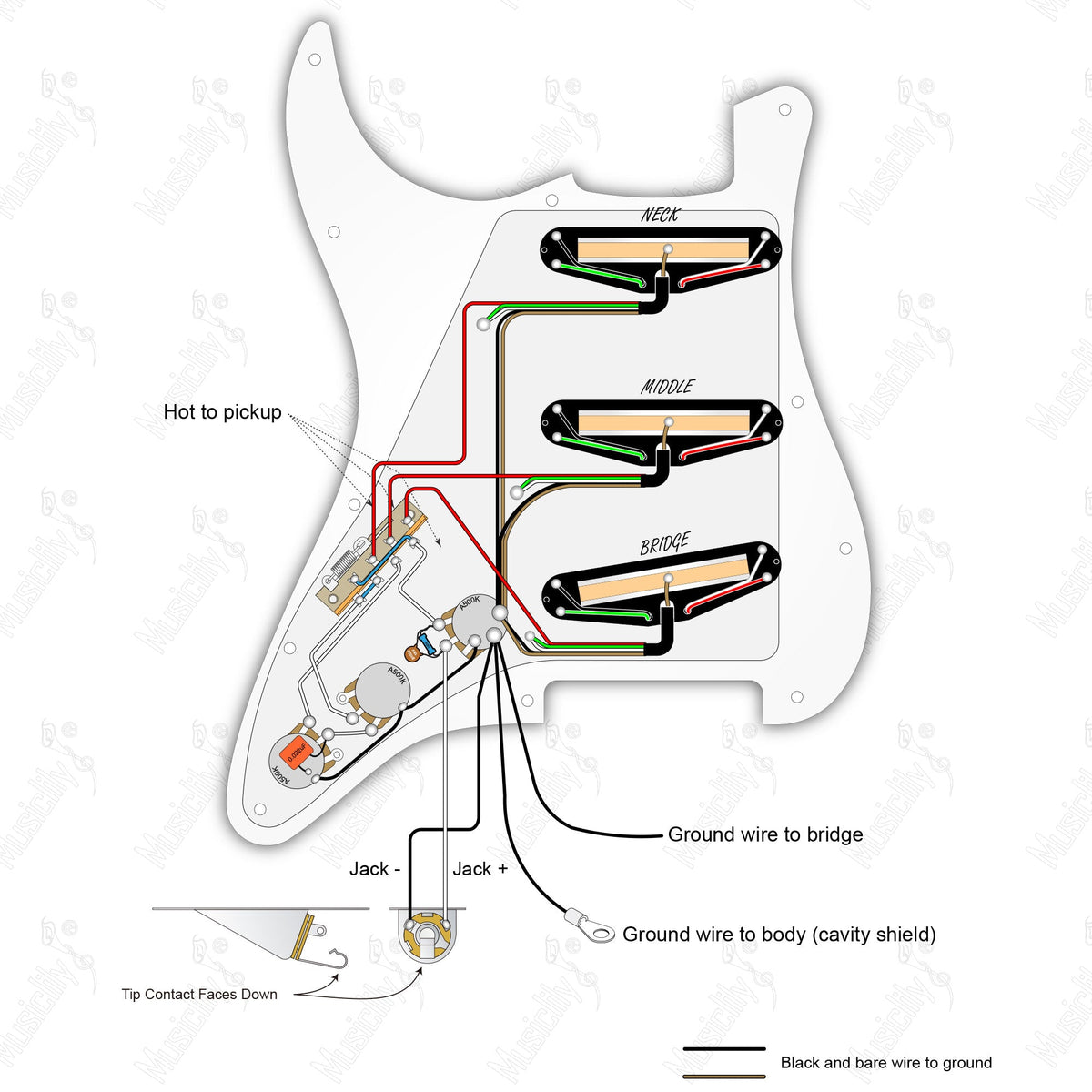 American Style Standard ST-HHH With Musiclily Basic Pickup Wiring Diag ...